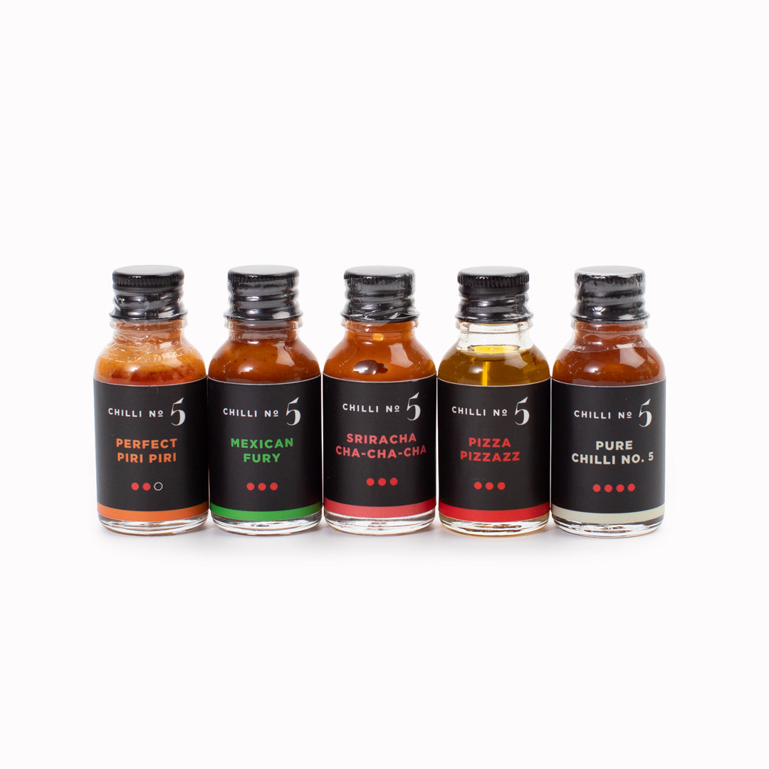 Chilli No.5 - Mini No.5 x 15ml | Hot Sauce Taster/Travel Set - Gift Box ...